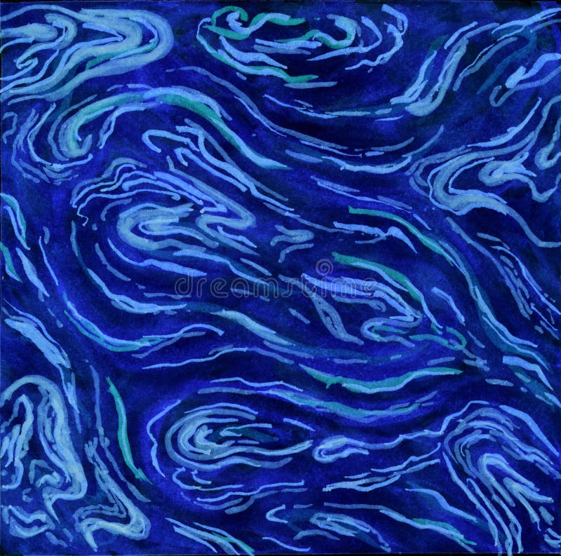 Blue Swirls Create a Wavy Pattern. Imitation of Stone Texture. Abstract ...