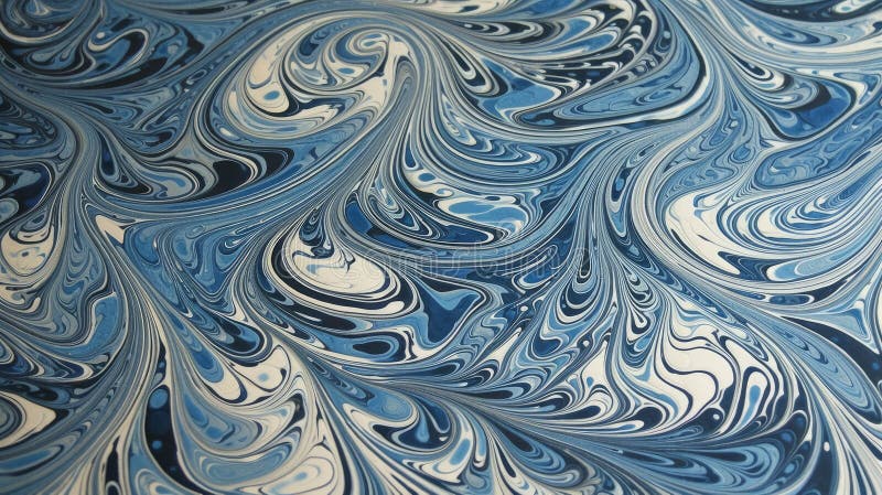 Blue Swirls Marbled Paper Design. AI Generated Stock Illustration ...