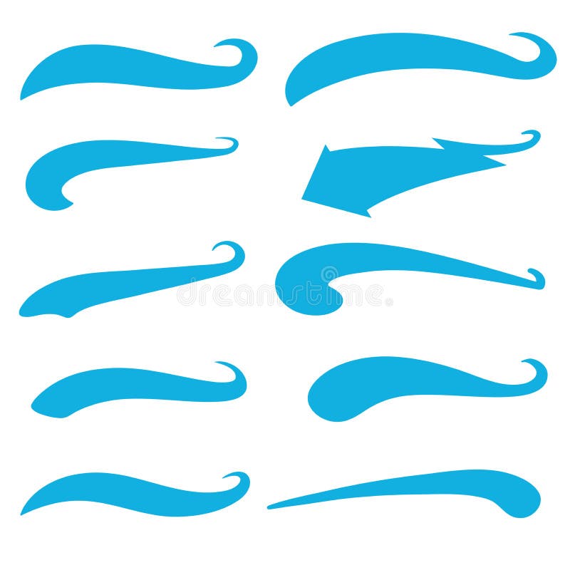 Blue Swirls and Swooshes Vector Accent Line Work Stock Vector ...