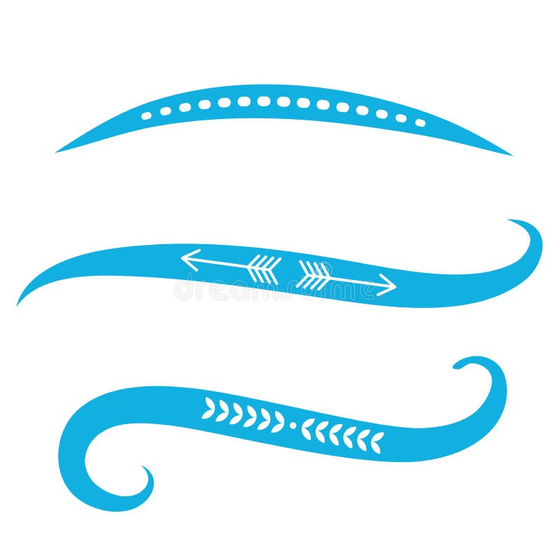 Blue Swirls and Swooshes Vector Accent Line Work Stock Vector ...