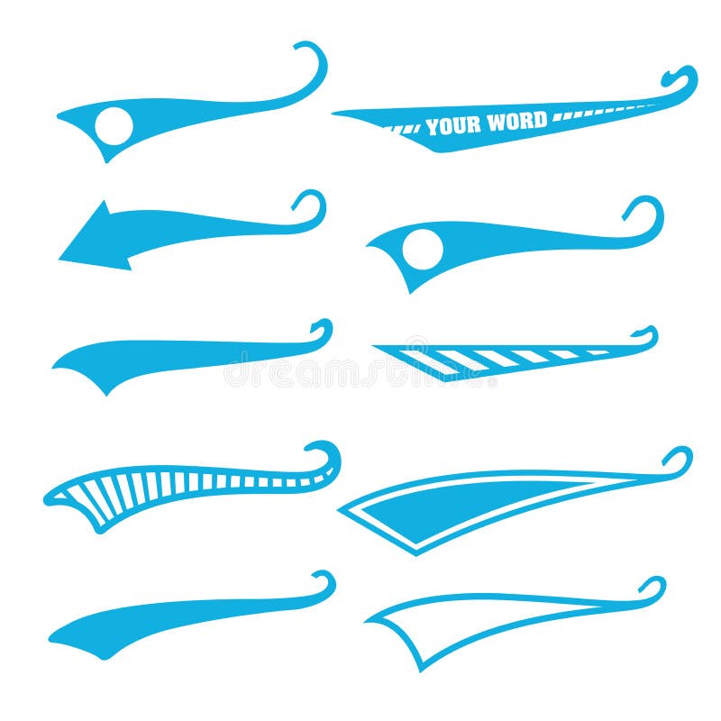Blue Swirls and Swooshes Vector Accent Line Work Stock Vector ...