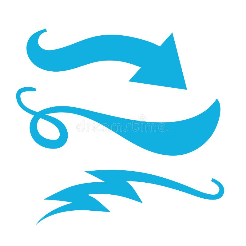 Blue Swirls and Swooshes Vector Accent Line Work Stock Vector ...