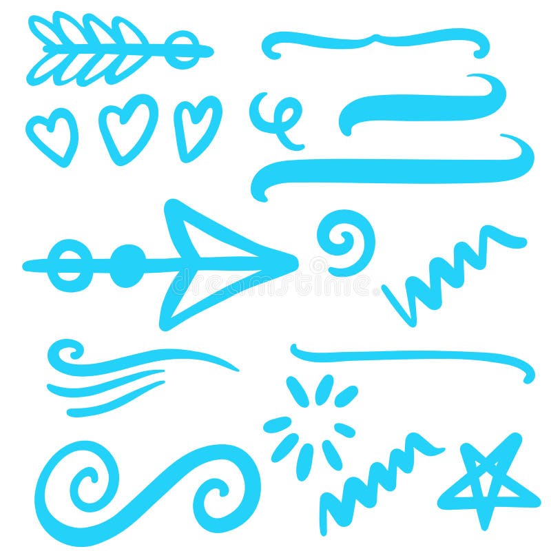 Blue Swirls and Swooshes Vector Accent Line Work Stock Vector ...