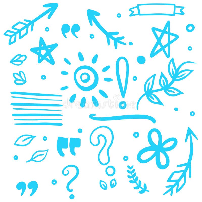 Blue Swirls and Swooshes Vector Accent Line Work Stock Vector ...