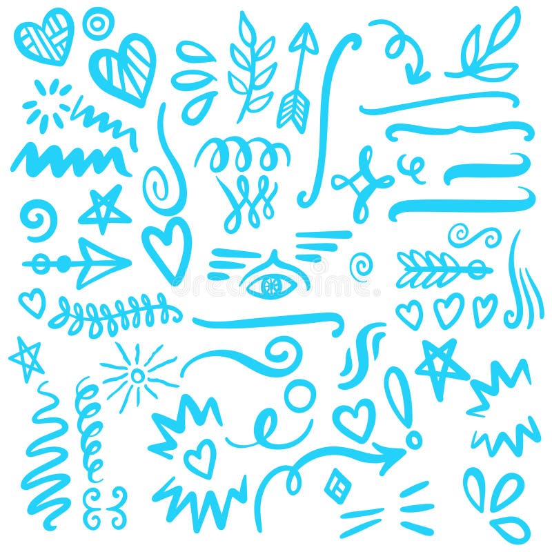 Blue Swirls and Swooshes Vector Accent Line Work Stock Vector ...