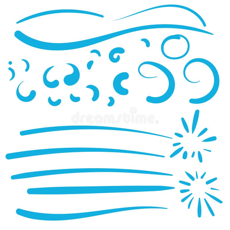 Blue Swirls and Swooshes Vector Accent Line Work Stock Vector ...