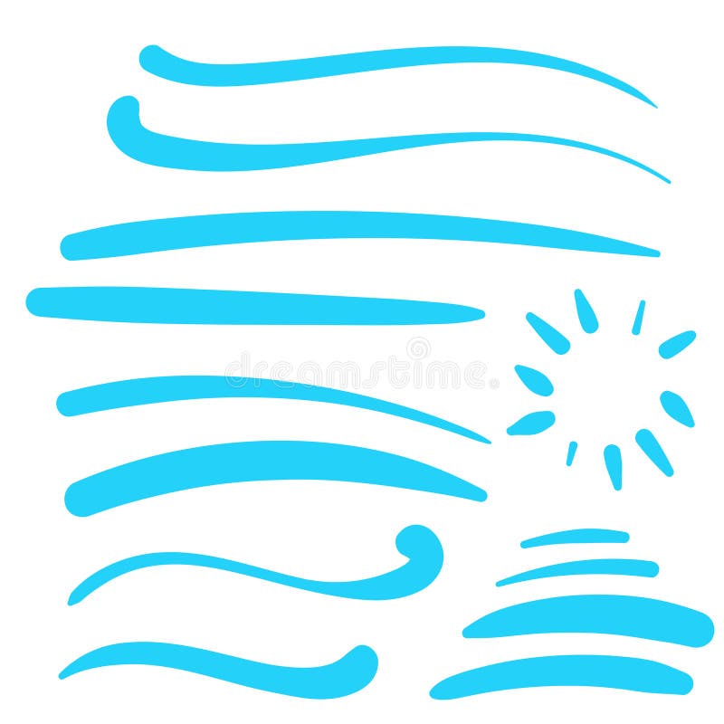 Blue Swirls and Swooshes Vector Accent Line Work Stock Vector ...