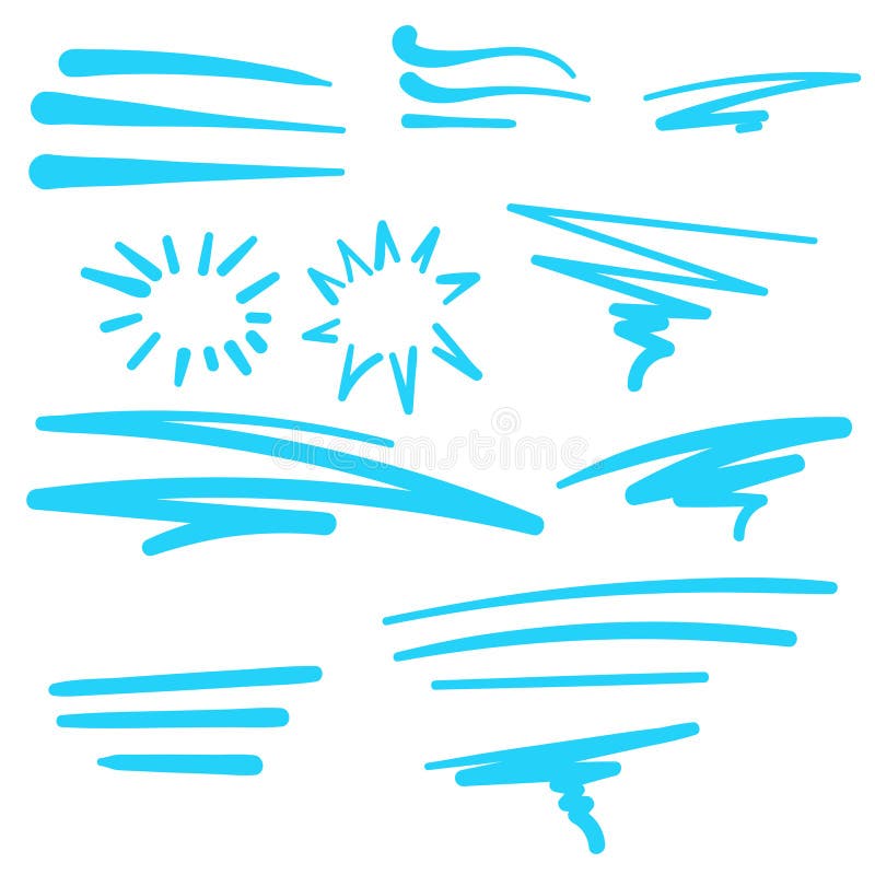 Blue Swirls and Swooshes Vector Accent Line Work Stock Vector ...