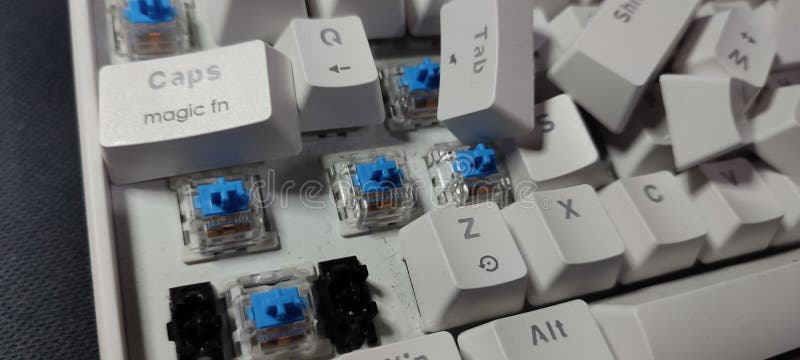Blue Switch Mechanical Keyboard with Detached Keycaps Stock Image ...