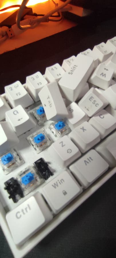 Blue Switch Mechanical Keyboard with Detached Keycaps Stock Photo ...