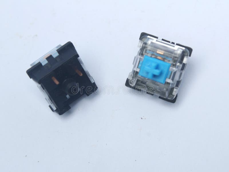 Blue Switch of Mechanical Keyboard on White Background Stock Image ...