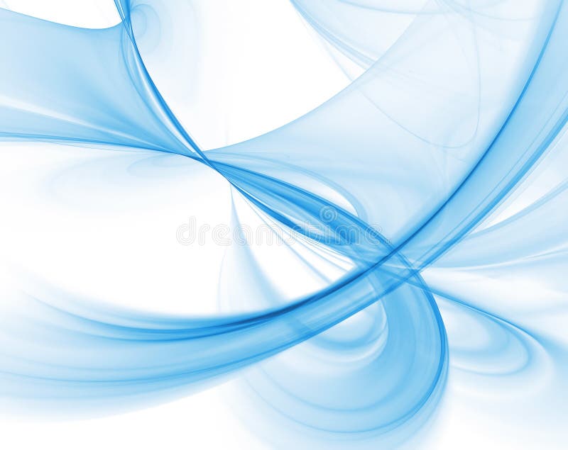 Blue Swoop Fractal Over White Stock Illustration - Illustration of form ...