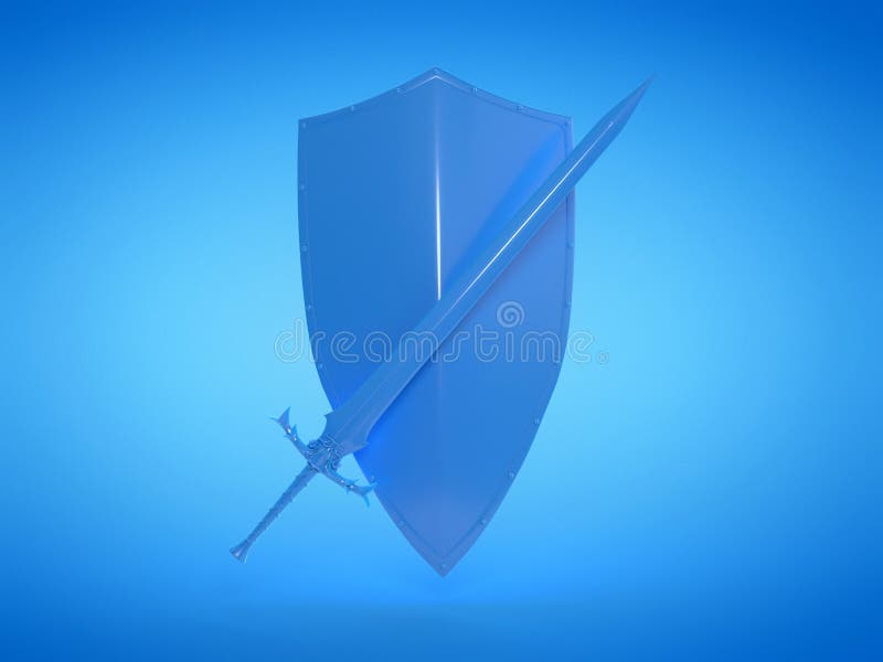 3d shield stock illustration. Illustration of design, protection - 4196734