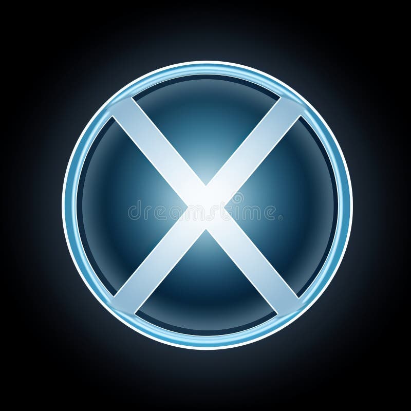 A Blue X Symbol on a Black Background Stock Illustration - Illustration ...