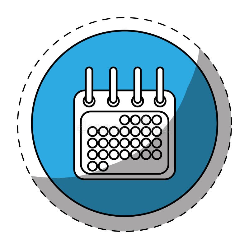 Blue Symbol Calendar Button Icon Stock Illustration - Illustration of ...