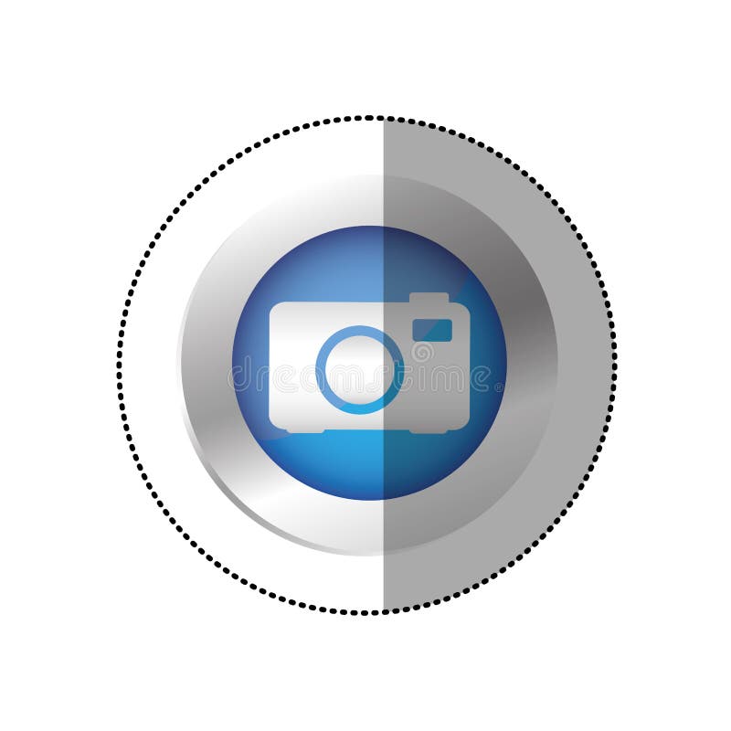 Blue symbol camera icon stock illustration. Illustration of ...