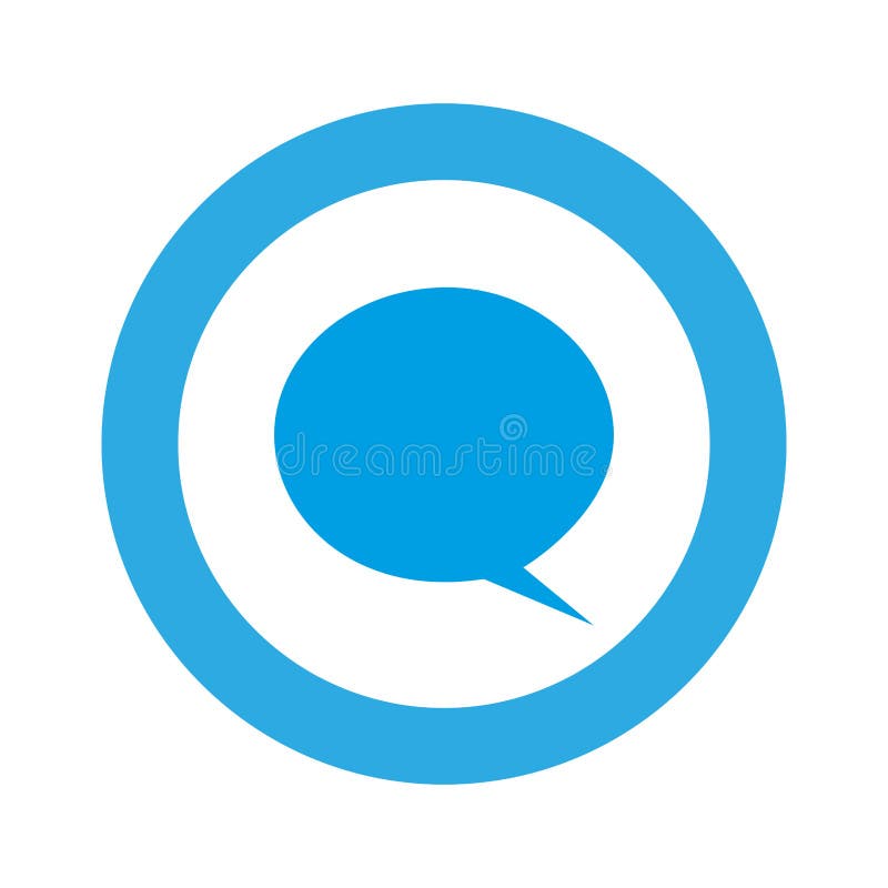 Blue chat oval bubble icon stock illustration. Illustration of oval ...