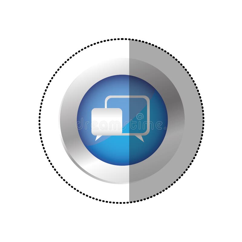 Blue Symbol Chat Bubbles Icon Stock Illustration - Illustration of ...