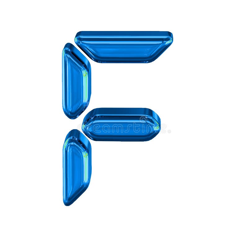 Blue Symbol Made As Digital Text. Letter F Stock Vector - Illustration ...
