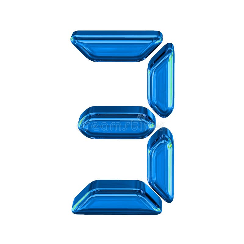 Blue Symbol Made As Digital Text. Number 3 Stock Vector - Illustration ...