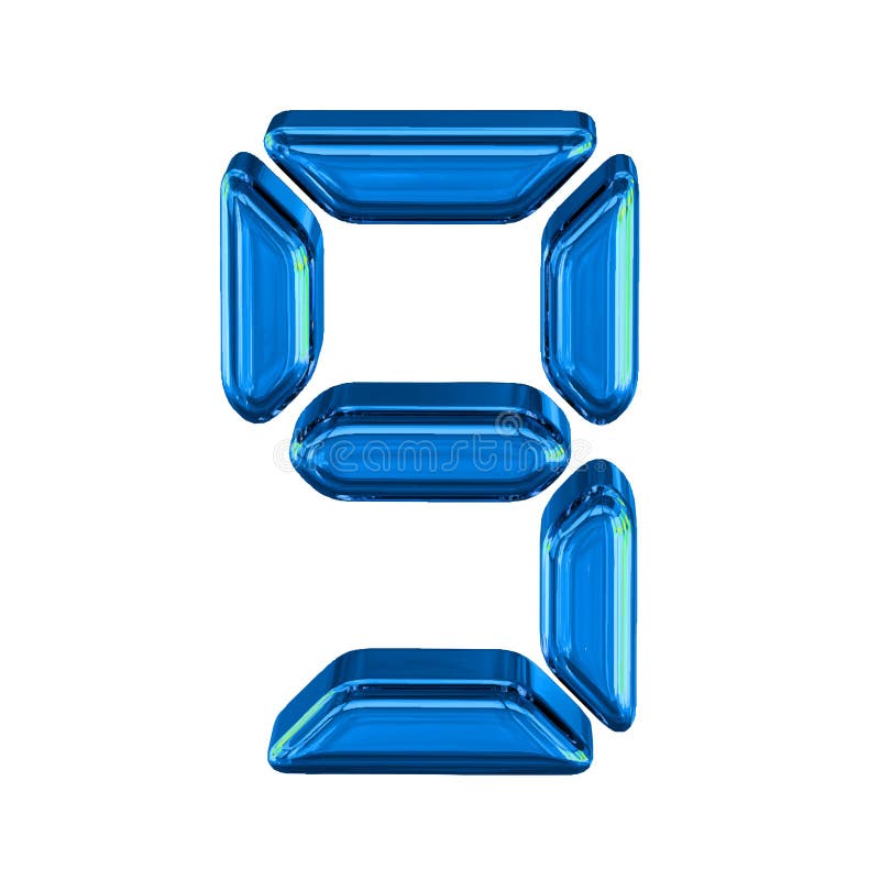 Blue Symbol Made As Digital Text. Number 2 Stock Vector - Illustration ...