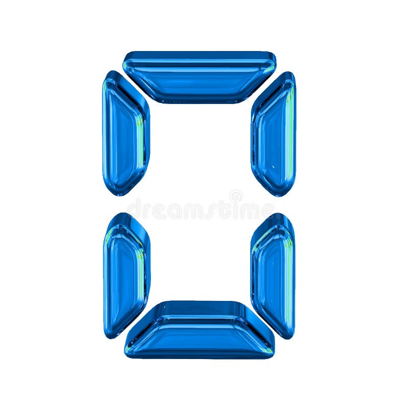 Blue Symbol Made As Digital Text. Number 0 Stock Illustration ...