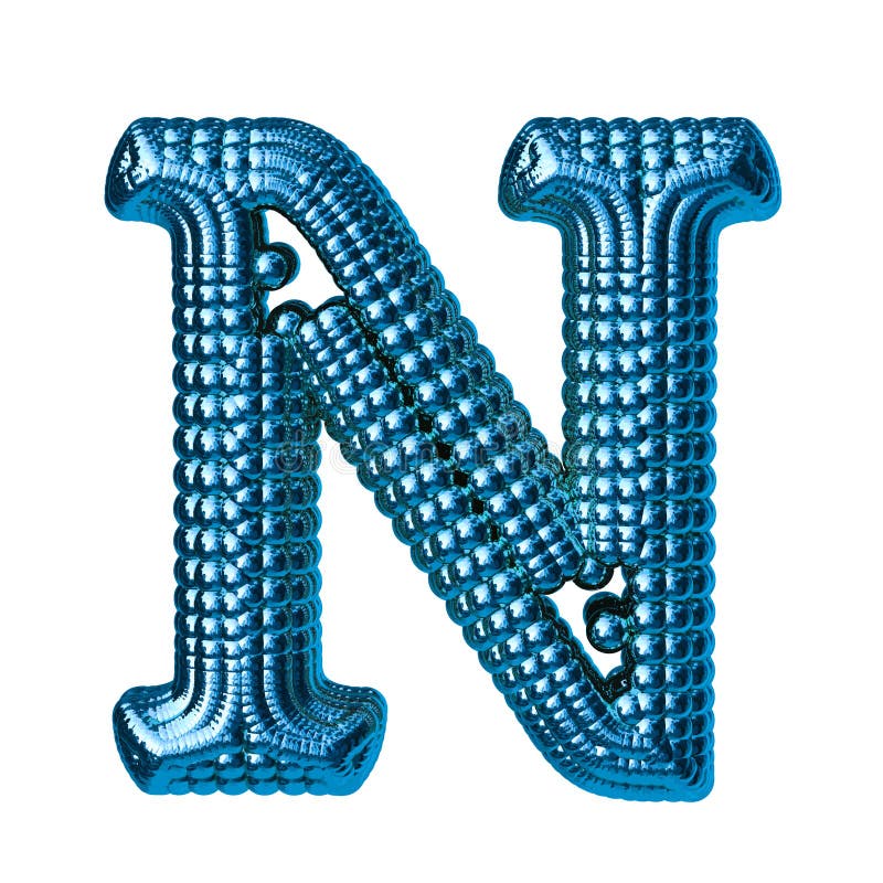 Blue Symbol Made of Spheres. Letter N Stock Illustration - Illustration ...