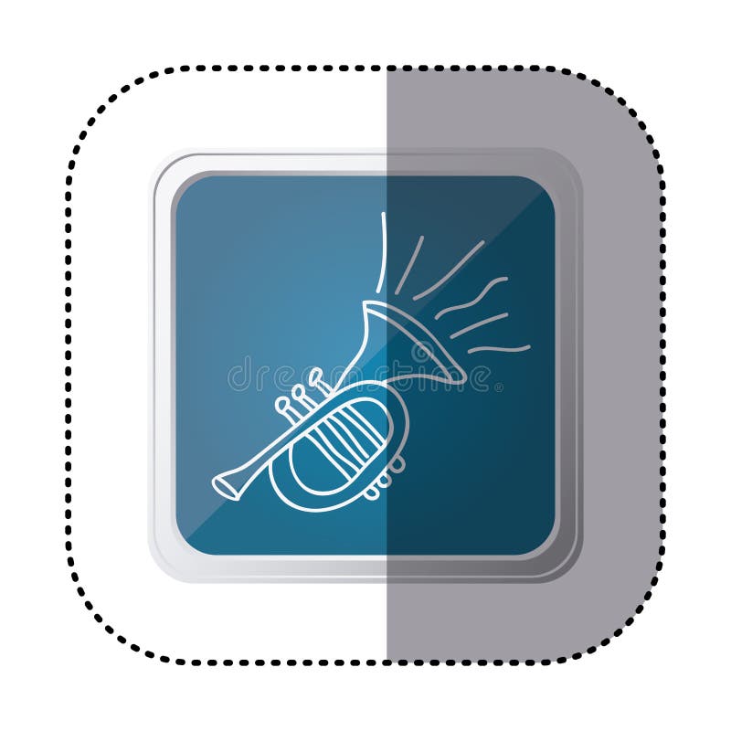 Blue Symbol Trumpet Instrument Icon Stock Illustration - Illustration ...
