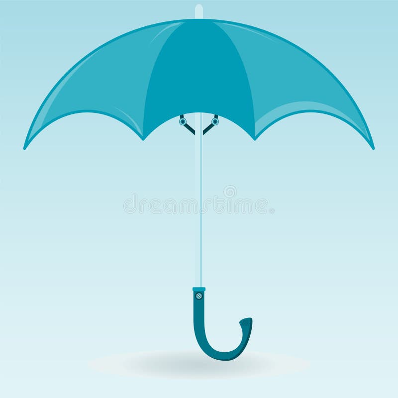 The Blue Symbol of an Umbrella Stock Vector - Illustration of blue ...