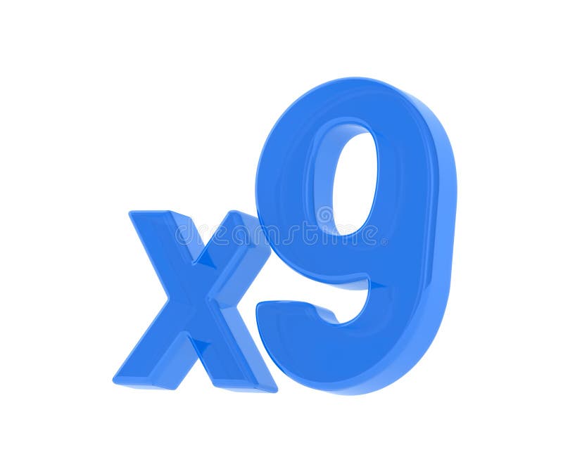 Blue X9 Symbol on White Background. Isolated 3d Illustration Stock ...