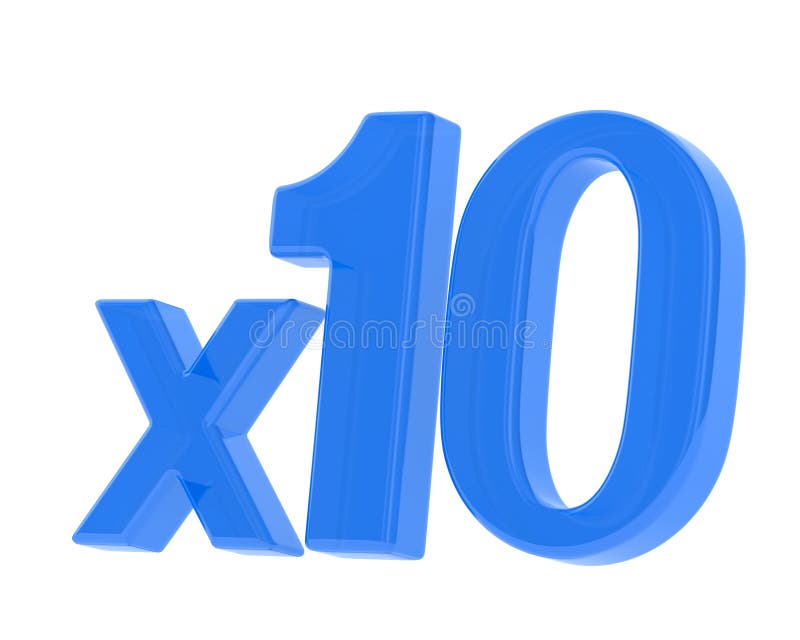 Blue X10 Symbol on White Background. Isolated 3d Illustration Stock ...