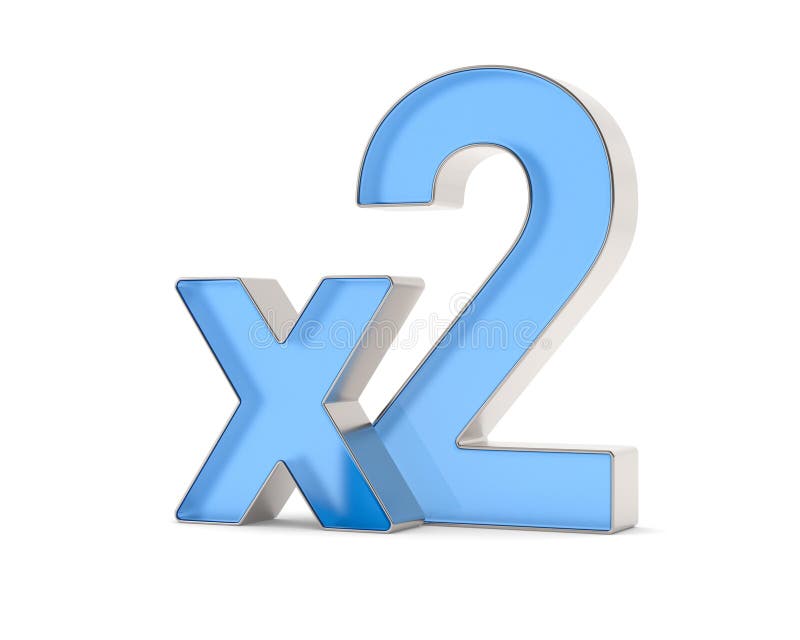 Blue X2 Symbol on White Background. Isolated 3d Illustration Stock ...
