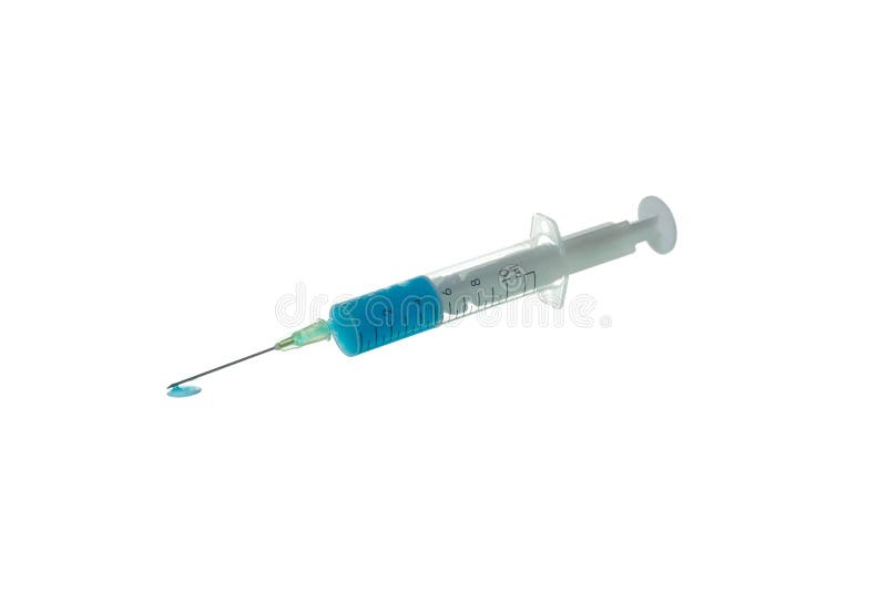Blue Syringe stock image. Image of single, medicine, heroin - 4536715