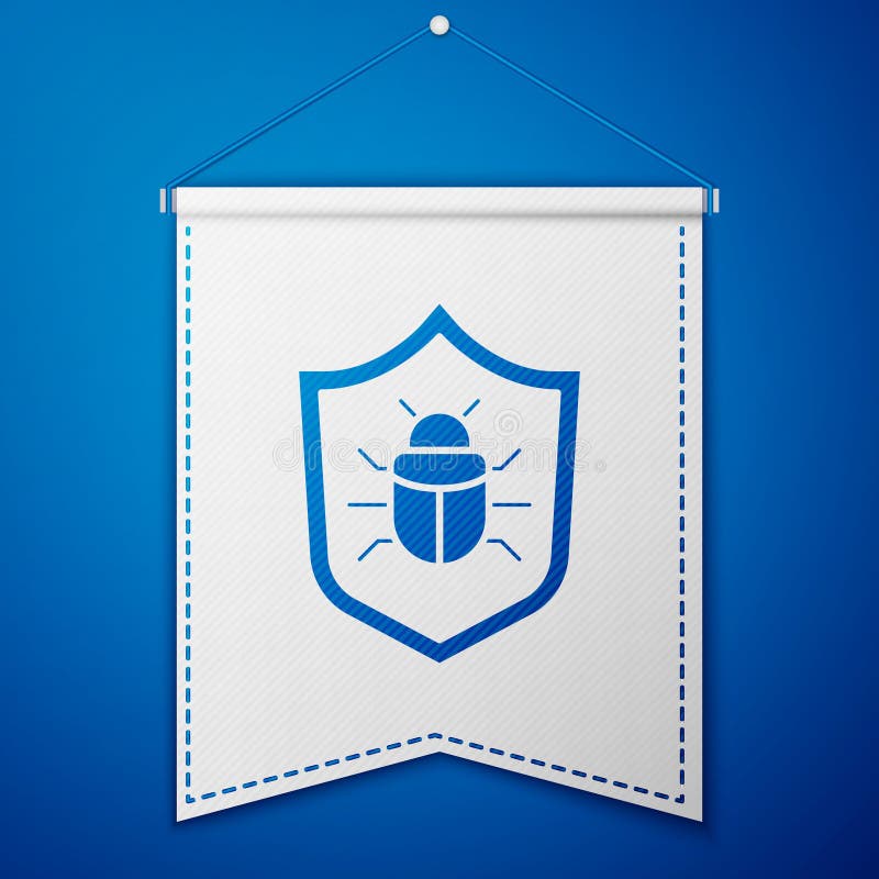 Blue System Bug Concept Icon Isolated On Blue Background Code Bug Concept Bug In The System