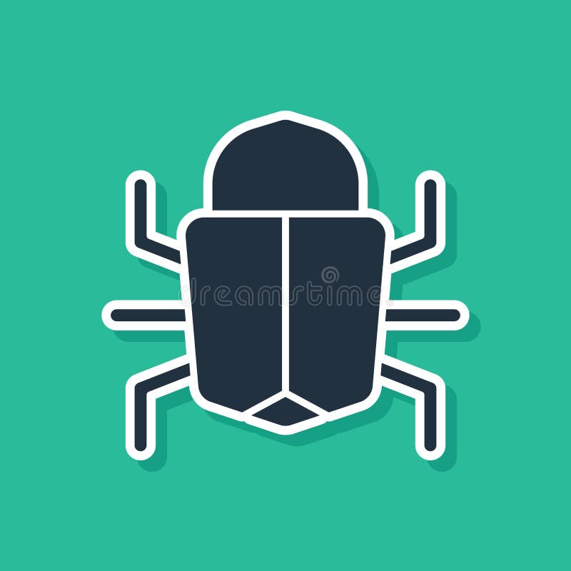 Blue System Bug Concept Icon Isolated on Green Background. Code Bug ...