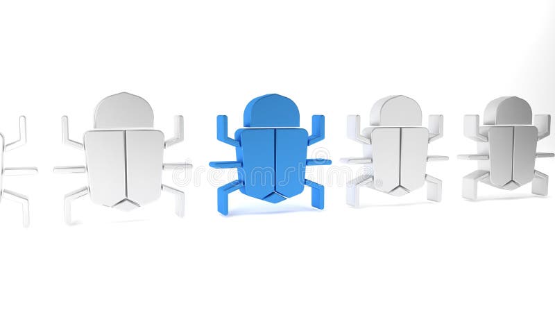 Blue System Bug Concept Icon Isolated On White Background Code Bug Concept Bug In The System