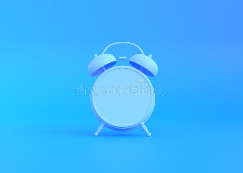 Blue Table Alarm Clock on Bright Blue Background in Pastel Colors Stock ...