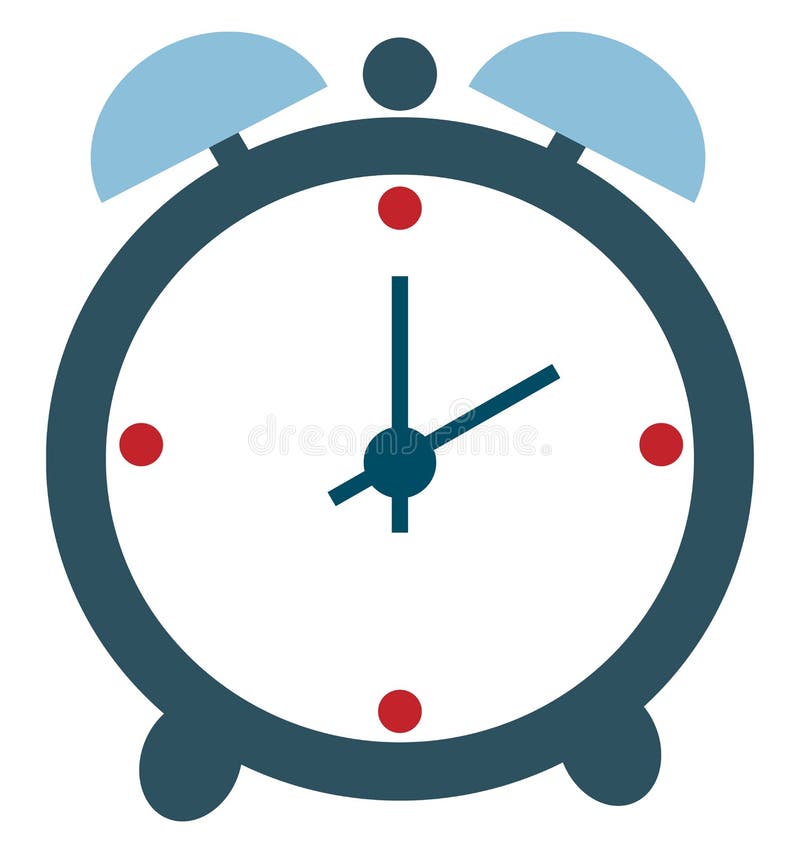 A Blue Table Clock with Two Push Buttons on the Top Vector Color ...
