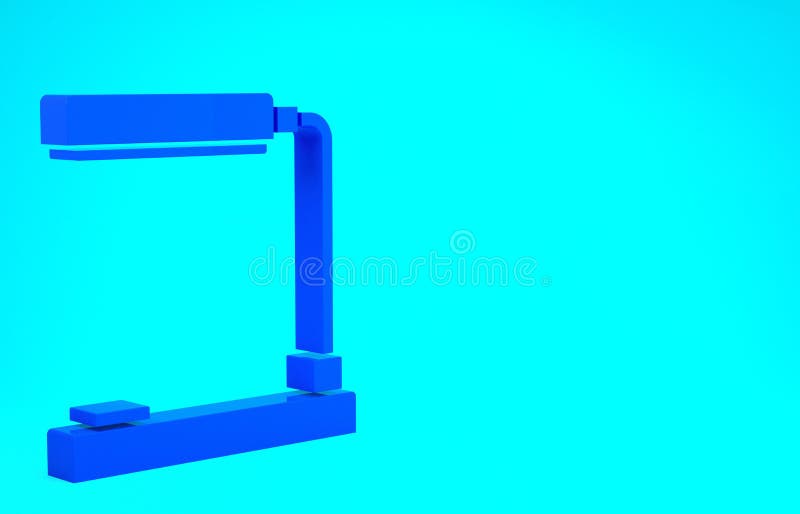 Blue Table Lamp Icon Isolated on Blue Background. Table Office Lamp ...