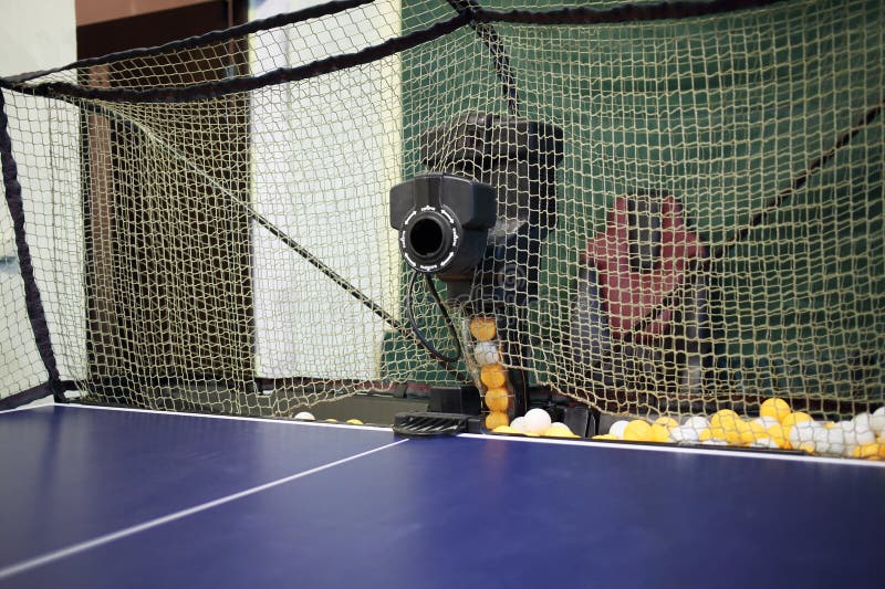 Blue Table, Net and Automatic Assistant with Stock Image - Image of ...