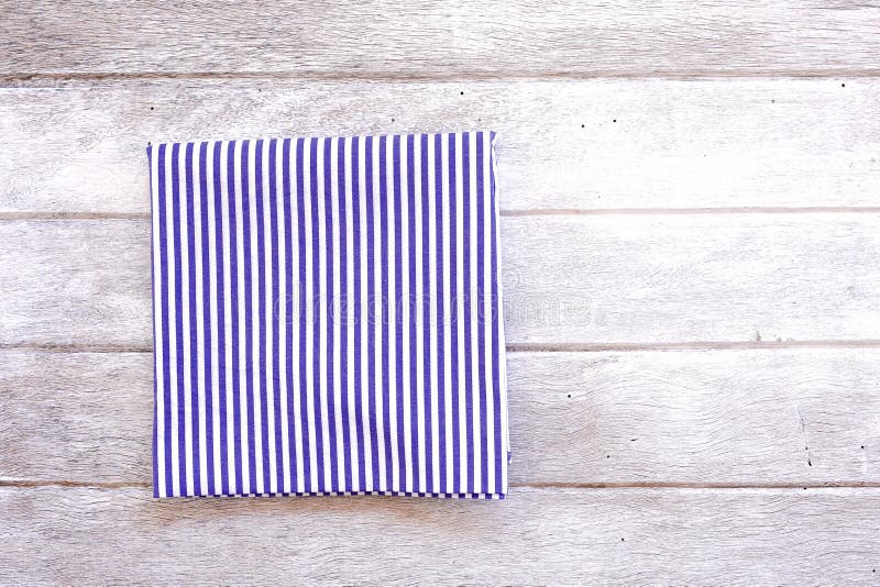 Blue Tablecloth on an Old Wooden Table. Stock Image - Image of design ...