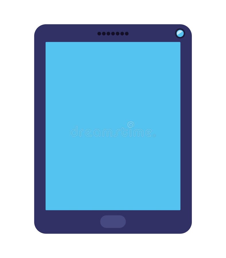 Blue tablet illustration stock vector. Illustration of technology ...