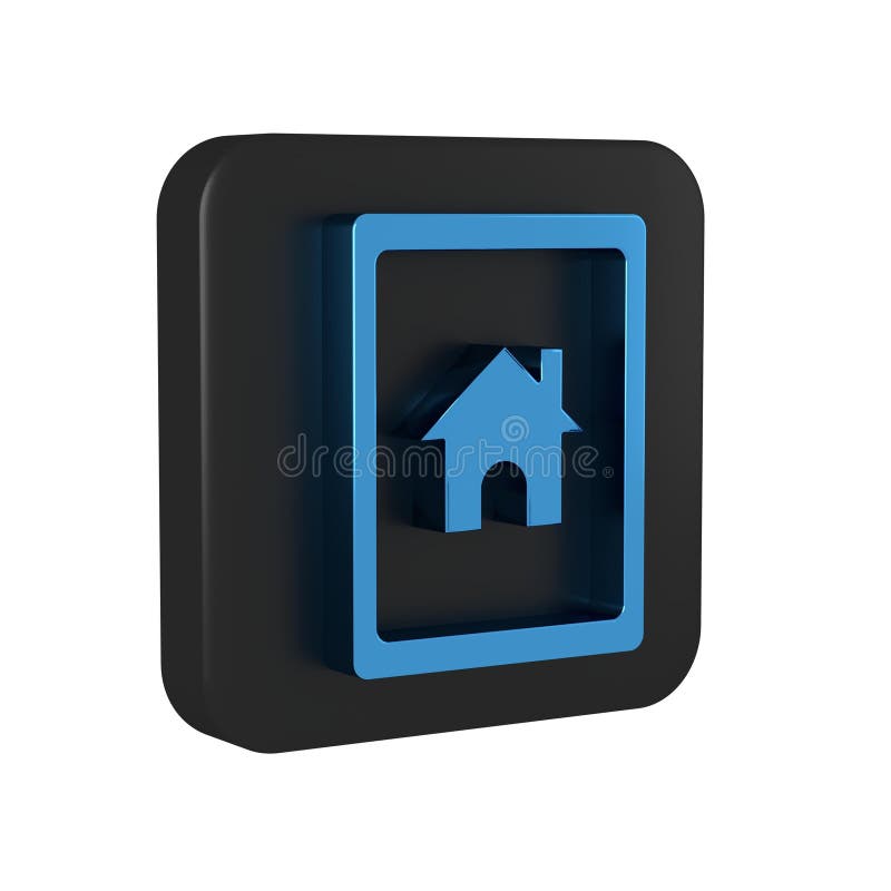 Blue Tablet and Smart Home Icon Isolated on Transparent Background ...