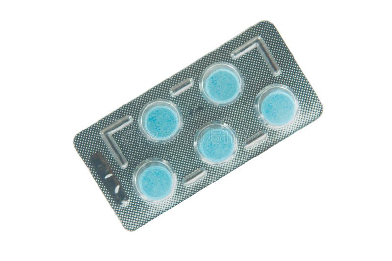 Blue Tablet in Transparent Blister Pack Stock Image - Image of drugs ...
