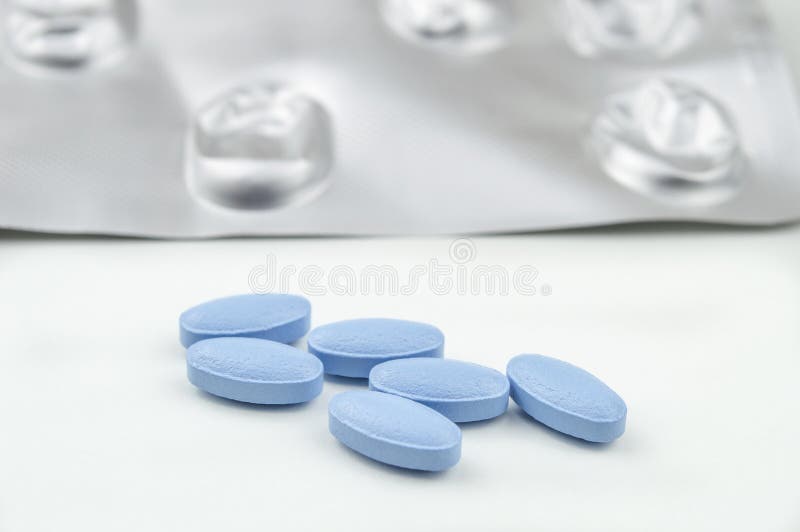Blue Tablets in the Laboratory Stock Photo - Image of addiction ...