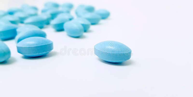 Blue Tablets in the Laboratory Stock Image - Image of addiction, bottle ...