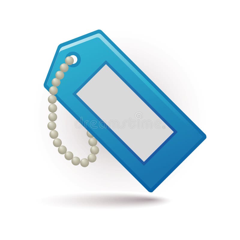 Blue tag stock vector. Illustration of chain, white, card - 14977234