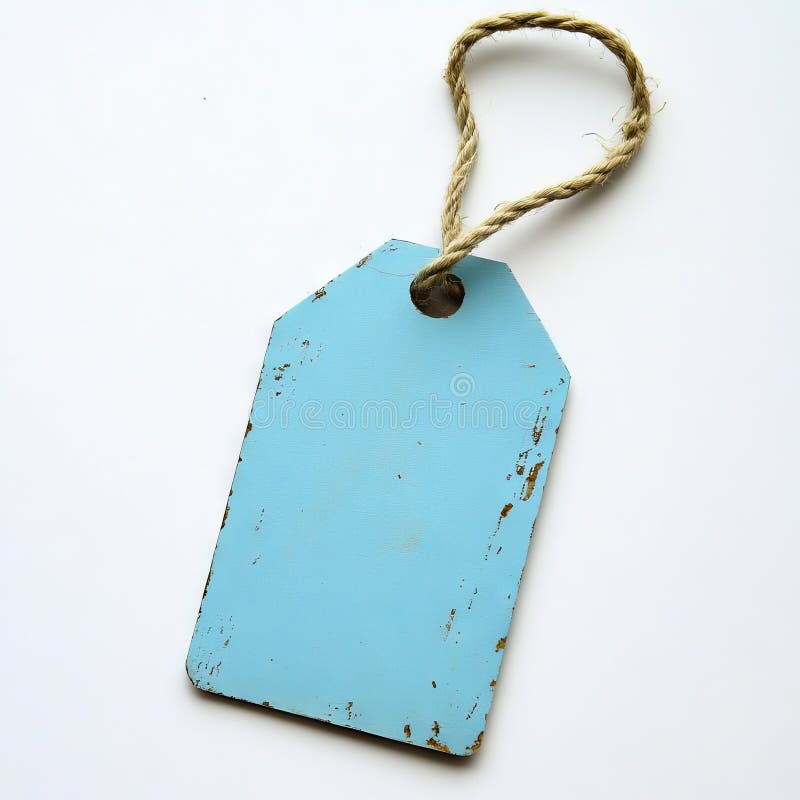 A Blue Tag with a String Attached To it Stock Photo - Image of blue ...