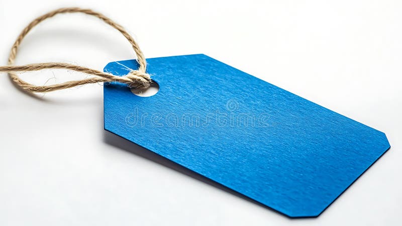 A Blue Tag with a White Background Stock Image - Image of design ...