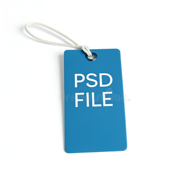 Blue Tag with the Words "PSD File" Isolated on White Background Stock ...